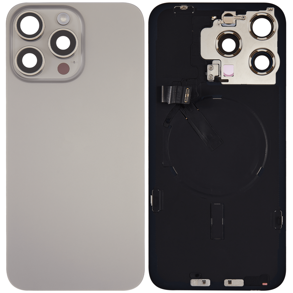 Back Glass + W/Small Component Pre-installed for iPhone 15 Pro (Natural ...